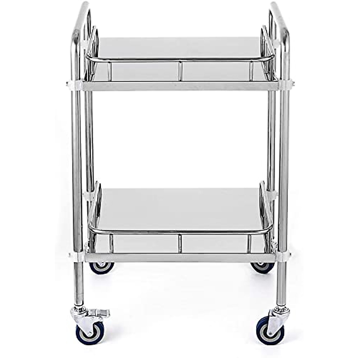 Lesolar Lab Rolling Cart 2 Layer Medical Utility Cart with 360° Rotate Wheels Mobile Clinic Cart Laboratory Equipment Rolling Cart 24''Lx16''Wx34''H (2 Layer)