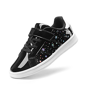 DREAM PAIRS Girls Boys Sneakers Tennis School Shoes Casual Walking Storybook Footwear for Little/Big Kids,Size 2 Little Kid,Black,SDFS2210K