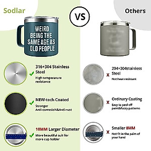 Birthday Gifts for Men Women - 14oz Coffee Tumbler Mug - Unique Funny Gift Ideas for Dad Father Husband Grandpa Him 30th 40th 50th 60th 70th 80th from Daughter Son Friends