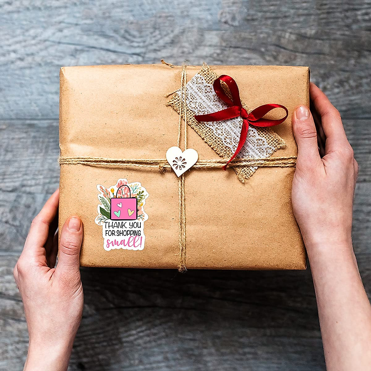 Thank You for Shopping Small Business Stickers,Cute Flower Basket Thank You Stickers,Handmade Stickers,Envelopes Seal Stickers,Mail Packaging Sticker for Small Business 500 PCS