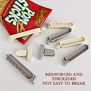 8 Pcs Bag Clips for Food, Sealing Clips, Plastic Chip Clips for Food Packages, Food Sealing Clip for Snack,Chips Bags,Kitchen Storage Bag in 3 Sizes.