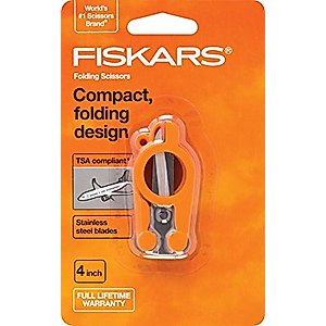 Fiskars 01-005434 Travel Folding Scissors, 4 Inch, Orange