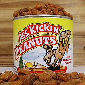 ASS KICKIN’ Habanero Pepper Spicy Hot Peanuts – 12oz - Ultimate Spicy Gourmet Gift Peanuts - Try if you dare! 3 Cans