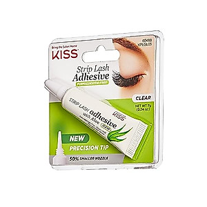 KISS Ever Ez Lashes, Lash Glue, EverEz Aloe Vera Strip Lash Adhesive, Clear, Includes Lash Adhesive, Long Lasting Wear, Can Be Used with Strip Lashes and Lash Clusters