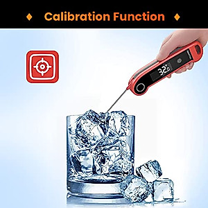 SMARTRO ST49 Digital Thermocouple Instant-Read Meat Thermometer for Food, Grilling, BBQ, Kitchen Cooking, Oil Deep Frying & Candy (Red)