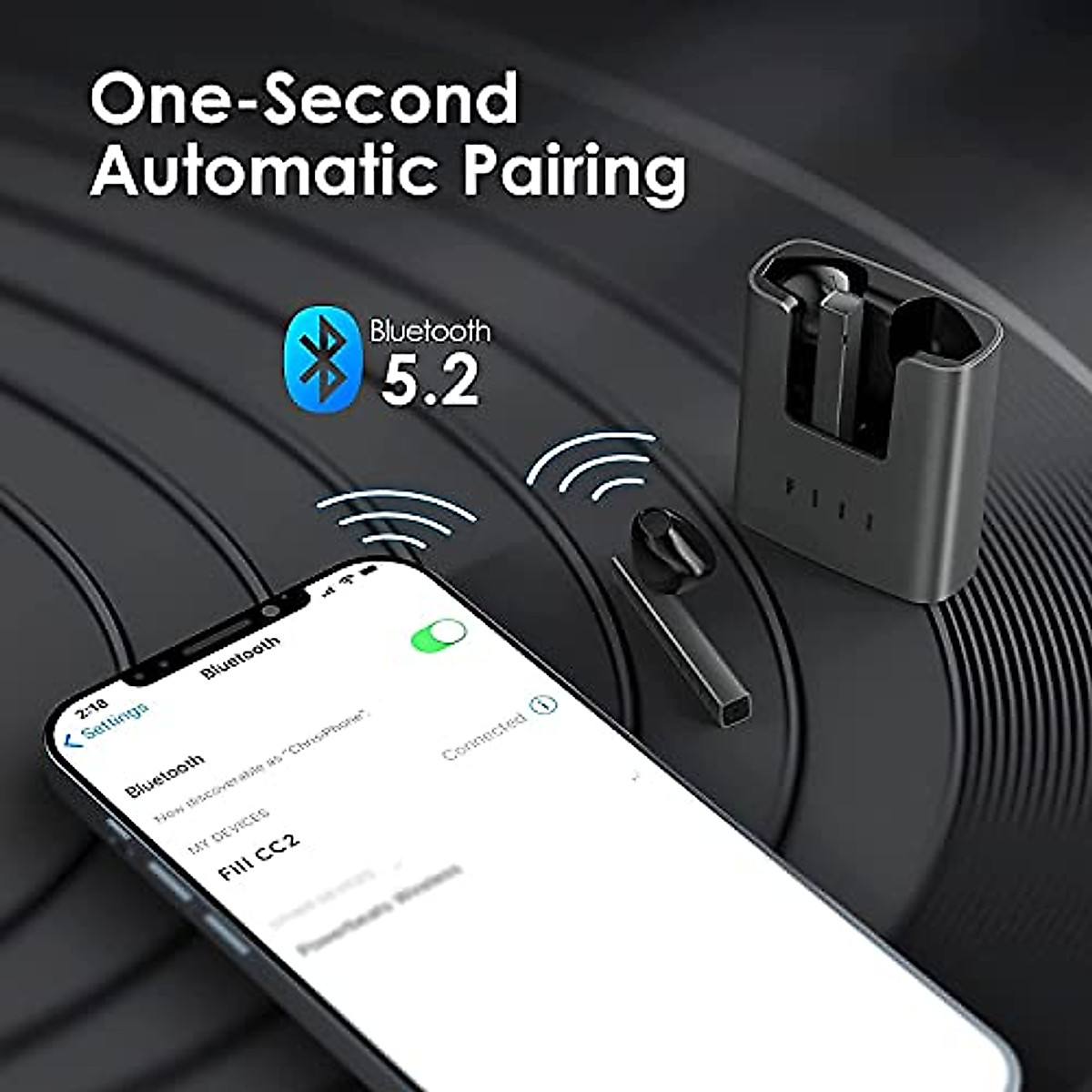 True Wireless Earbuds - FIIL Bluetooth 5.2 TWS Earbuds, True Wireless Headphones with Stereo Microphone, Support FIIL+ APP, Noise Cancelling Earbuds, Waterproof Earbuds for iPhone & Android