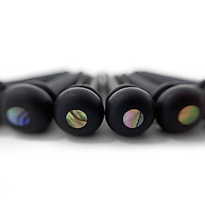 Crosby Slotted Pure Ebony Bridge Pins with Abalone Dot Inlay for 6 & 12 String Acoustic Guitar