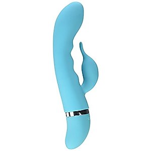 CalExotics Foreplay Frenzy Teaser – Waterproof Silicone Vibrator - Adult Sex Toys for Couples - 12-Function Rabbit Clitoral G Spot Massager – Blue