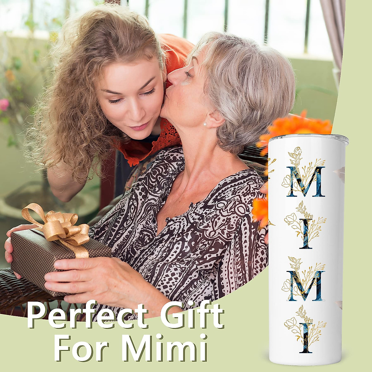 Best Mimi Gifts for Grandma- Cute Grandma's Tumbler- Mother's Day Birthday Christmas Gifts for Grandmom from Grandson Granddaughter