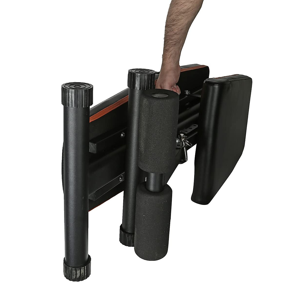 Gymenist Exercise Bench Adjustable Foldable Compact Workout Weight Bench Easy To Carry NO ASSEMBLY NEEDED, Black-Orange (FOLD-110B)