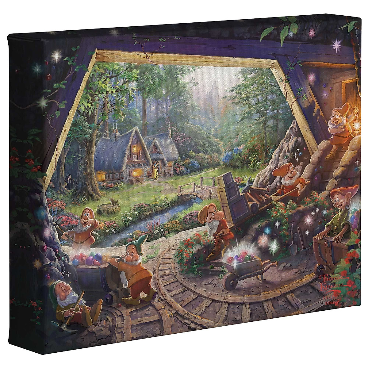 Thomas Kinkade Studios Snow White and the Seven Dwarfs 8 x 10 Gallery Wrapped Canvas