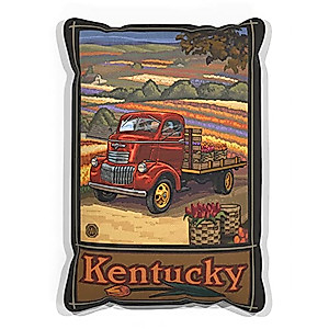 Kentucky Truck Canvas Throw Pillow for Couch or Sofa at Home & Office from Travel Artwork by Artist Paul A. Lanquist 13" x 19".