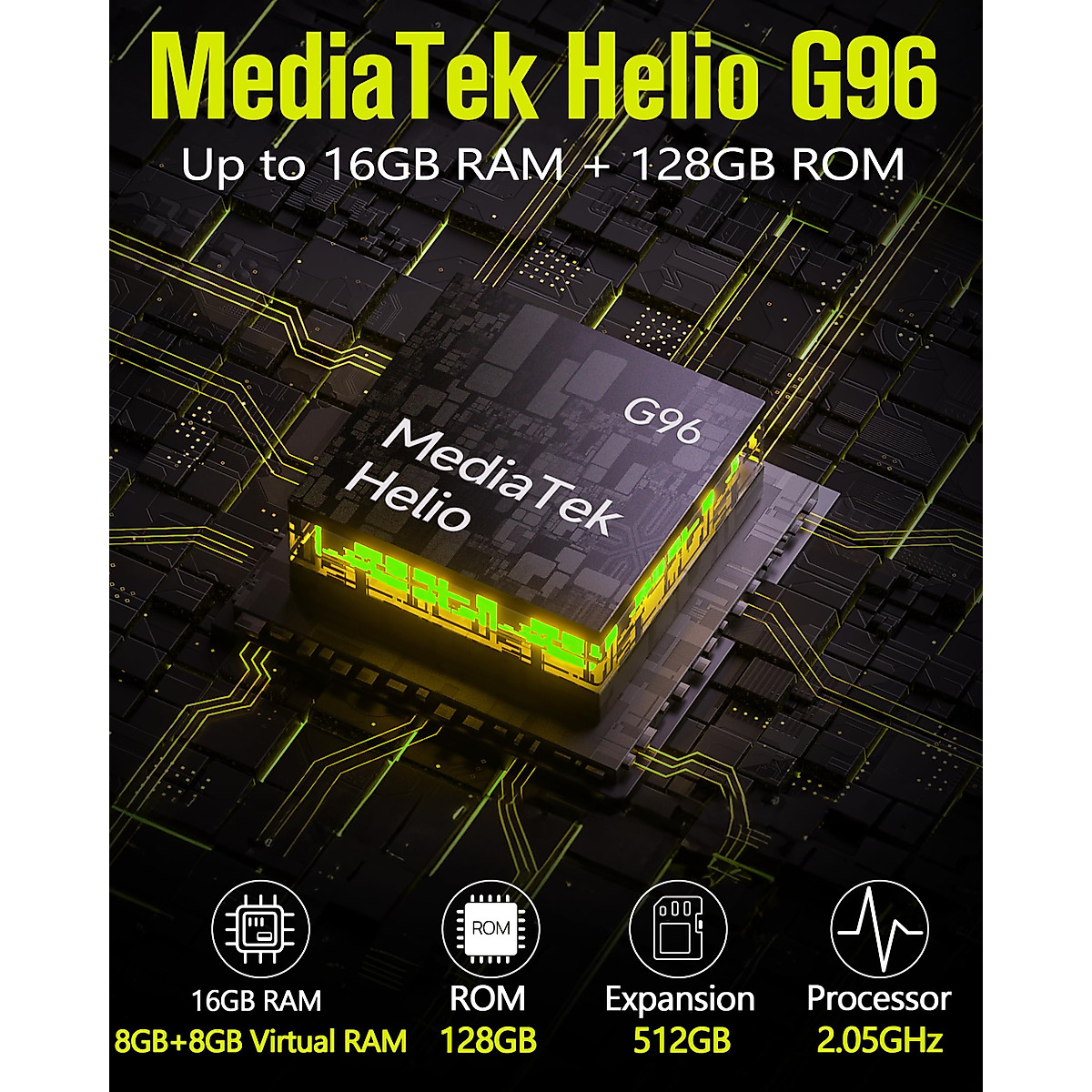 Ulefone Armor 22 Rugged Cell Phones, 16+128GB, 64MP+64MP Dual Cameras, Android 13, 6600mAh, 33W Fast Charging, 3-Card Sot, Face/Fingerprint Unlock, NFC/GPS, 4G LTE Unlocked Smart Phone (Green)