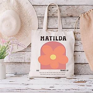 BLUPARK Singer Inspired Canvas Tote Bag - Song Idea Gift Merch Music Lover Album Inspired (Matilda TO)