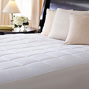 Sunbeam Premium Quilted Electric Heated Warming Mattress Pad - California King Auto Shut Off 10 Heat Settings