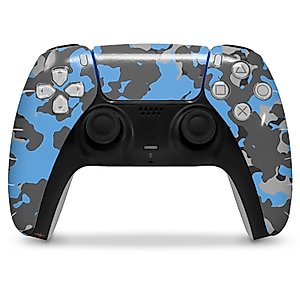 WraptorSkinz Skin Wrap compatible with Sony PS5 DualSense Controller WraptorCamo Old School Camouflage Camo Blue Medium (CONTROLLER NOT INCLUDED)