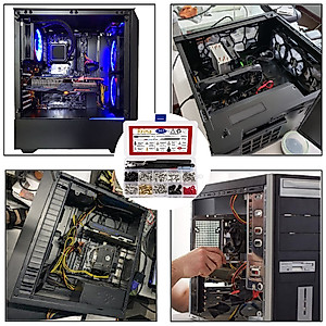 Rrina 363Pcs Computer Screw Standoffs Assortment Kit for 2.5in SSD Hard Drive Computer Case Motherboard Fan Power Graphics