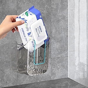 Xanadued Kitchen Wipes Storage, Flushable Wipes Holder for Bathroom, Wall-Mounted Tissue Box, Non-Slip Flushable Wipes Holder, Wipe Container, Wipes Dispenser for Kitchen Bedroom Bathroom