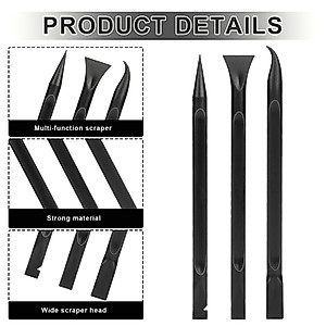 Plastic Scraper Tool, 6 Pcs Non-Scratch Crevice Cleaning Tool Pen-Shaped Scraper for Cleaning Car Detailing Tools for Tight Spaces, Kitchen, Stickers, Labels, Oil Stains, Food, Dirt (Black)