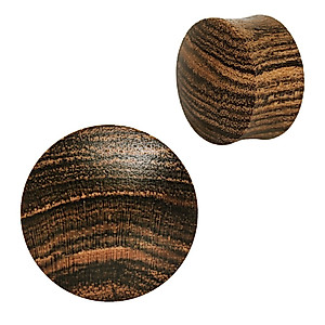 Pierced Owl Organic Rose Wood Convex Saddle Plug Gauges, Sold as a Pair (14mm (9/16"))