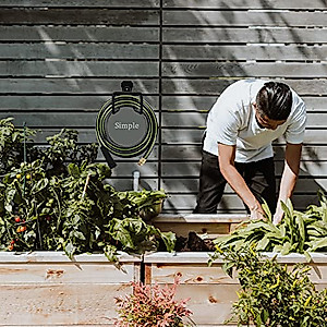 AIKEXIAN 2 Pack Garden Hose Holder, Tough Metal Wall Mount Hose Hook Hanger, Garage Hook, Heavy Duty Tube Hose Stand for Outside Yard