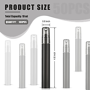 Remerry 10 ml Perfume Spray Bottles Plastic Travel Refillable Mini Bottles for Women Small Fine Mist Spray Bottles Portable Frosted Perfume Bottles Empty Atomizer for Essential Oil(50 Pcs)