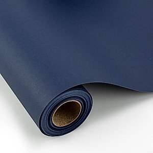 Merture 17 In X 32.8 Ft Kraft Wrapping Paper Roll - 1 Roll (46.5 sq.ft.ttl.), Navy Blue Kraft Paper for All Occasions Gift Wrapping, Party Decor, Wedding, Bouquet Wrap, Art Craft