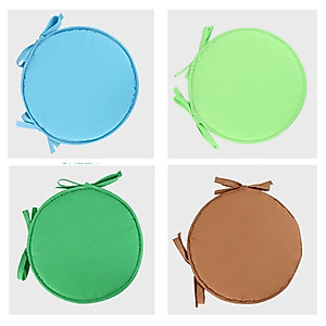 Garneck Round Chairs Seat Cushion Sponge Stool Pad Chairs Cover Slipcover with Rope Ties for 0ffice Home School Restaurant 38CM (Green)