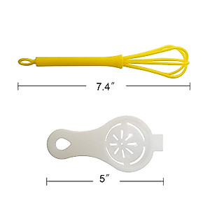 FOSUTOU Microwave egg cooking kit, with 4 kitchen tools (2 sets of egg cooker, 1 egg whisk, 1 egg separator) for fast eggwich, cook TWO eggs perfectly in one minute, with gourmet recipe included