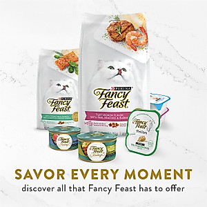 Purina Fancy Feast Appetizers Grain Free Cat Food Flaked Tongol Tuna Appetizer Lickable Cat Food Topper - (Pack of 10) 1.1 oz. Trays