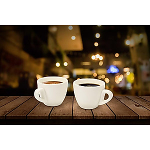 Stylusella 2.5 oz / 75 ml Pure White Ceramic Espresso Cups, Set of 2, Demitasse Espresso Mugs, SSE-114-16