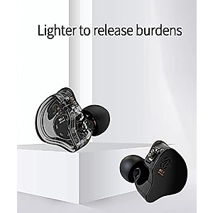 Kinboofi CCZ Melody in Ear Monitors, Dynamic Hybrid Dual Driver in Ear Headphones 1BA+1DD HiFi Wired Headphones Musicians IEM Upgrade Deep Bass Suitable for Audiophile Musician(No MIC, Black)