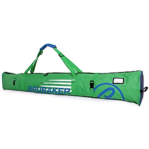 BRUBAKER Champion Combo - Limited Edition - Ski Boot Bag and Ski Bag for 1 Pair of Ski up to 190 cm, Poles, Boots and Helmet - Green Blue