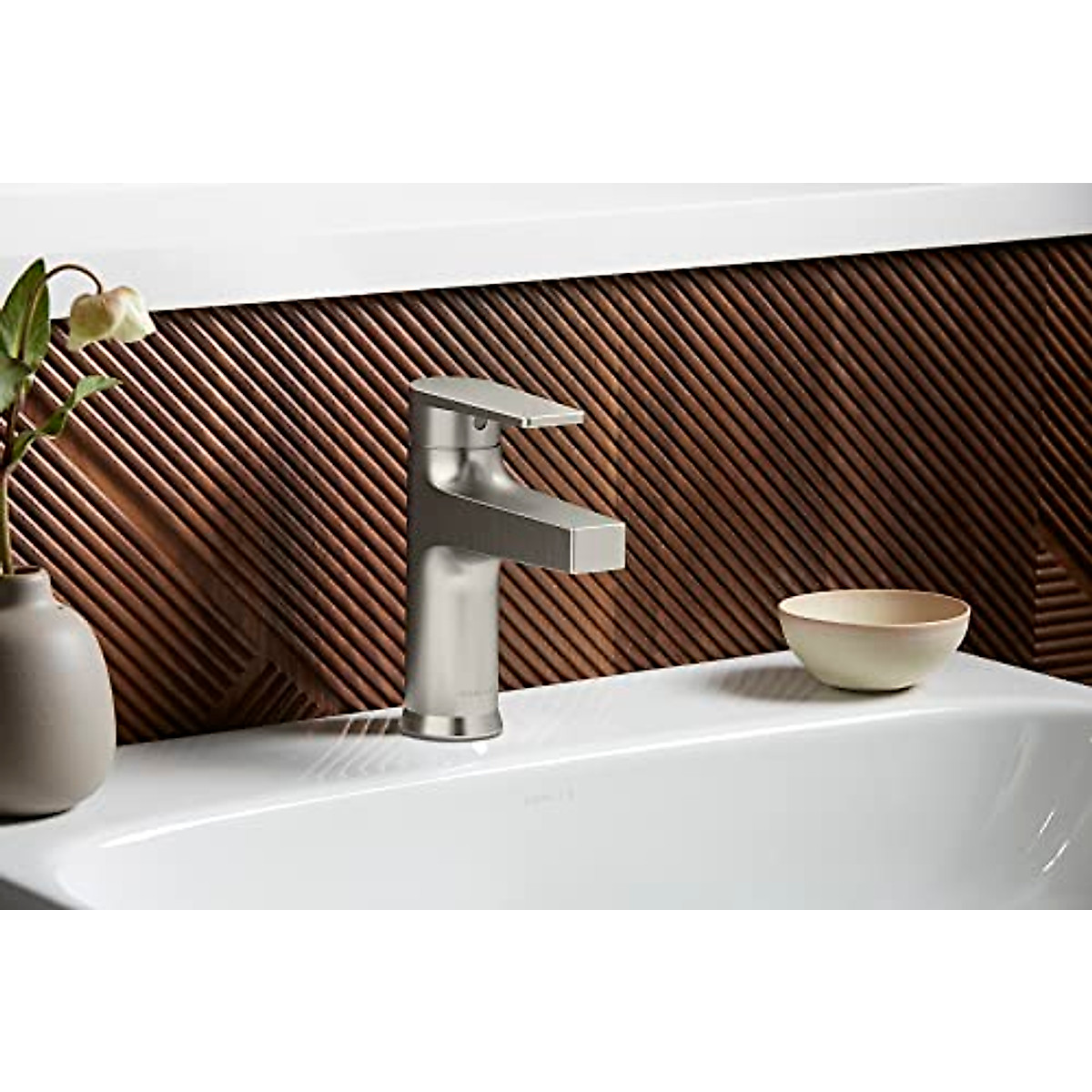 KOHLER 74013-4-2MB Taut Single-Handle Bathroom Sink Faucet, Vibrant Brushed Moderne Brass