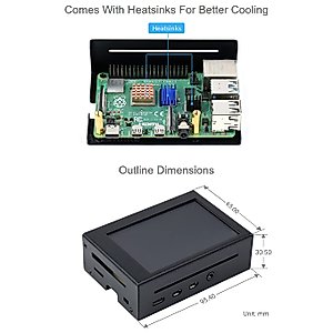 Waveshare Aluminum Alloy Case for Raspberry Pi 4 Compatible with 3.5inch Display (Case ONLY)