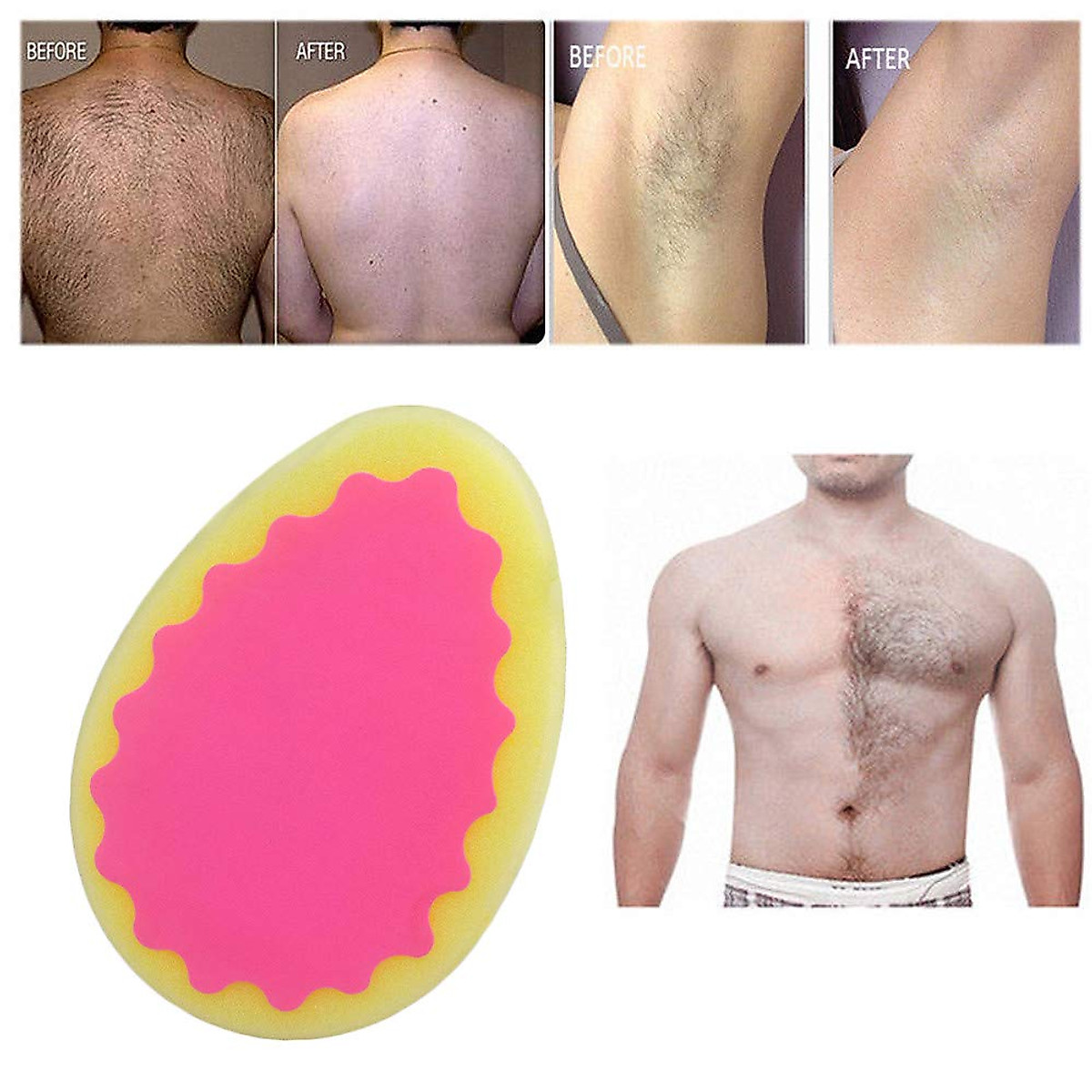 Meidexian888 Magic Depilation Sponge, 1pcs Magic Painless Hair Removal Depilation Sponge Pad Remove Hair Remover