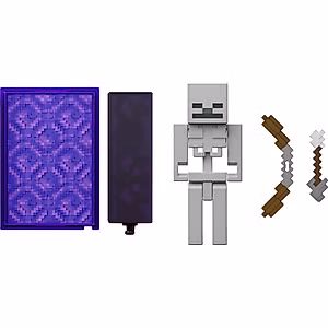 Mattel Minecraft Charged Creeper Action Figure, 3.25-in, with 1 Build-a-Portal Piece & 1 Accessory, Building Toy Inspired by Video Game, Collectible Gift for Fans & Kids Ages 6 Years & Older