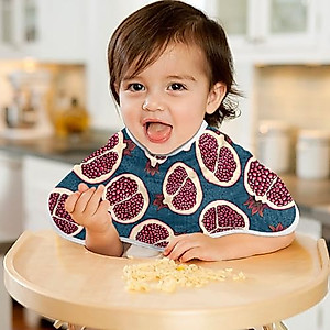 vvfelixl Baby Burp Cloths Pomegranarte Fruit Baby Newborn Cotton Burping Cloths Set Baby Washcloths 4 Pack Blue