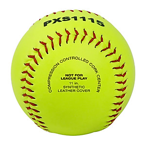 PHINIX Slow-Pitch Softballs Cork Core for Practice 11" & 12" Options (Box of 12, 11 Inch)