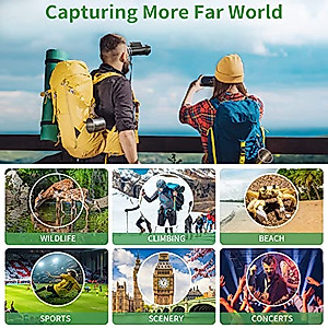 80x100 HD Monocular Telescope, Dawdory High Power Monocular for Adults with Smartphone Adapter & Tripod, Night Vision Monocular for Hunting Star Watching Bird Watching Wildlife Camping Hiking (Black)