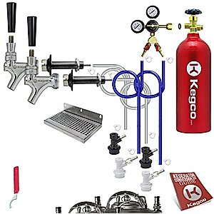 Kegco EBDHCK2-5T Deluxe Homebrew Two Tap Door Mount Kegerator Conversion Kit with 5 lb. Aluminum CO2 Tank