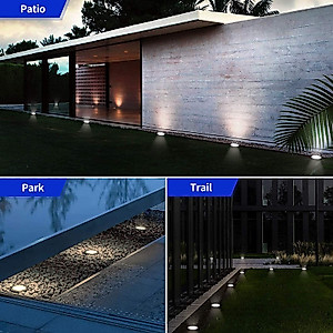 Aogist Solar Ground Lights 12 Packs, 8 LED Solar Garden Lights, Waterproof Outdoor Solar Disk Lights, In-ground Outdoor Landscape Lights for Pathway Yard Walkway Patio Lawn Path (Warm White)