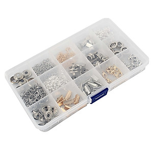 Jigitz Plastic Jewelry Organizer Box, 8pk - 15 Compartment Plastic Organizer Box with Dividers Grid Container for Beads