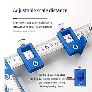 RZJZGZ Cabinet Hardware Jig Wood Drilling Dowelling Guide Punch Locator Drill Guide Cabinet Template Tool for Handles and Pulls