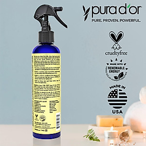 PURA D'OR 8 Oz Argan Oil Heat Shield Protectant Spray with Select Organic Ingredients, Protects Up To 450º F From Flat Iron & Hot Blow Dry, Leave-In, Define & Shine Dry & Damaged Hair