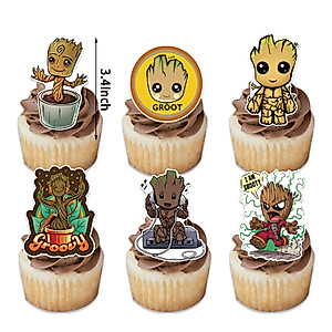 Groot Party Decorations, Groot Birthday Decorations, Groot Birthday Party Supplies，Set Include Banner Balloons Cake Tops