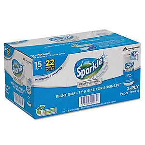 Sparkle 2-Ply Perforated Roll Paper Towels by GP PRO (Georgia-Pacific), White, 2717714, 85 Sheets Per Roll, 15 Rolls Per Case