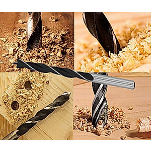 Brad Point Drill Bit Set 1/4 Inch 10Pcs Spur Point Stubby Woodworking Drill Bits
