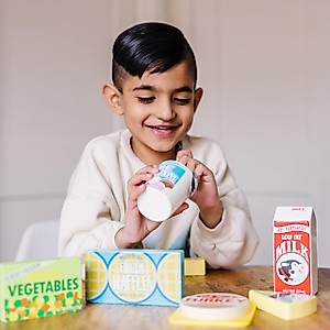 Melissa & Doug Fridge Food Wooden Play Food Set (9 pcs)