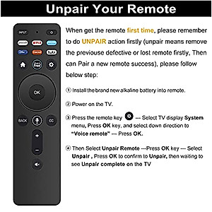 New Replacement Voice Remote XRT260 fit for Vizio M-Series Smart TV M75Q6-J03 M50Q7-J01 P65Q9-J01 P75Q9-J01 M58Q7-J01 M65Q7-J01 M70Q7-J03 M75Q7-J03 M43Q6-J04 M50Q6-J01 M55Q6-J01 M65Q6-J09 M70Q6-J03